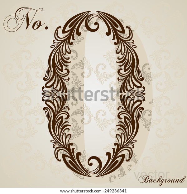 Calligraphic Font Number Zero Vector Design Stock Vector (Royalty Free ...