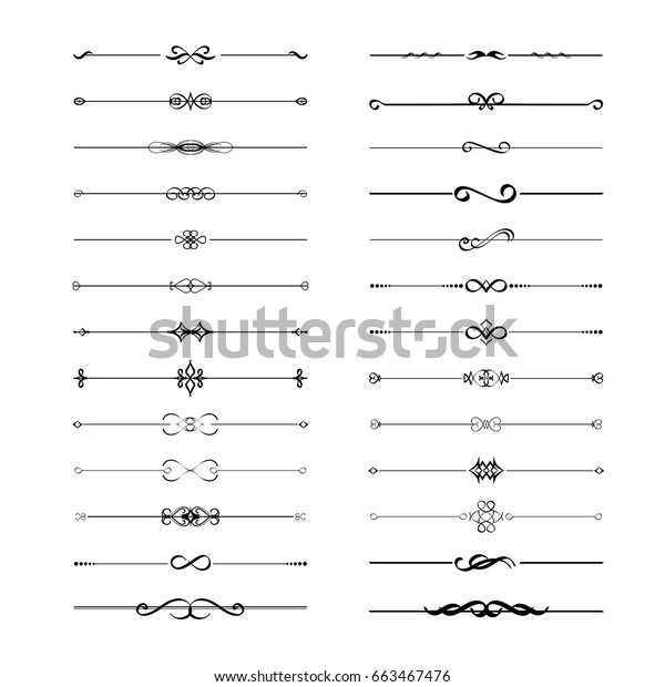 Calligraphic Frame Divider Element Set Stock Vector (Royalty Free ... Calligraphic Frame Divider Element Set Stock Vector (Royalty Free ...