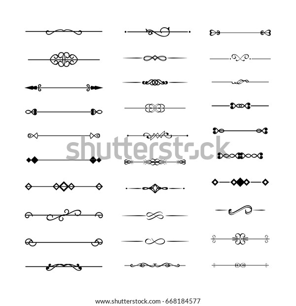 Calligraphic Frame Divider Element Set Stock Vector (Royalty Free ... Calligraphic Frame Divider Element Set Stock Vector (Royalty Free ...