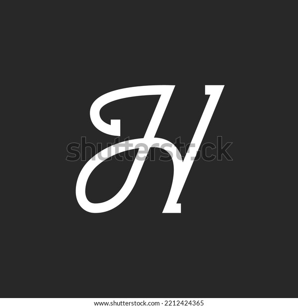 Calligraphic Italic Letter H Logo Monogram Stock Vector (Royalty Free ...