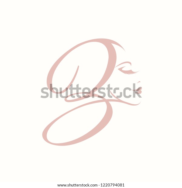 Calligraphic Letter B Logo Beautiful Woman Stock Vector (Royalty Free ...