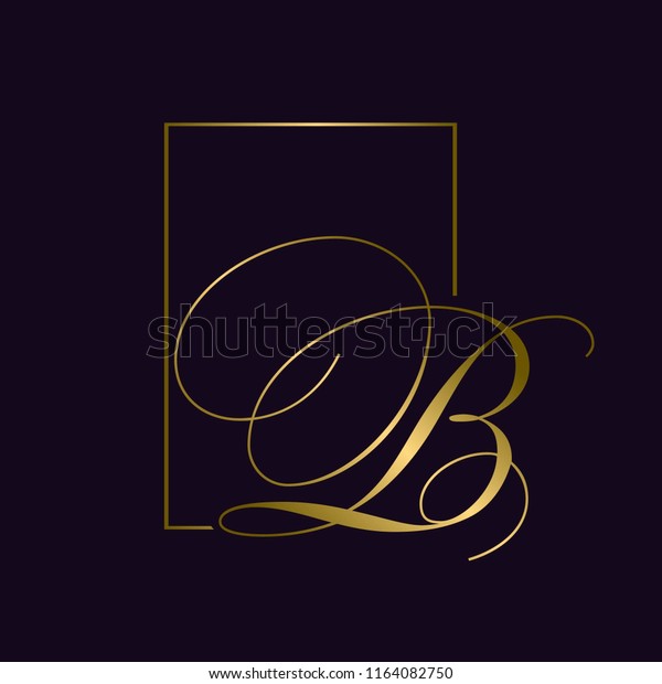Calligraphic Letter B Logo Frameshiny Golden Stock Vector (Royalty Free ...