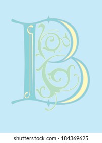 Calligraphic Letter B Scrolls On Colored Stock Vector (Royalty Free ...