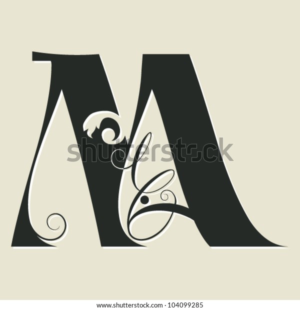Calligraphic Letter M Stock Vector (Royalty Free) 104099285