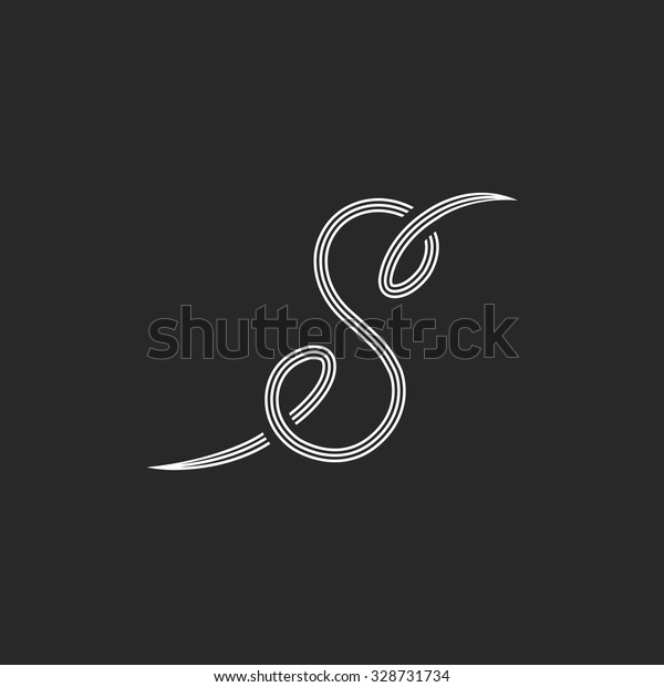 Calligraphic Letter S Logo Monogram Black Stock Vector (Royalty Free ...