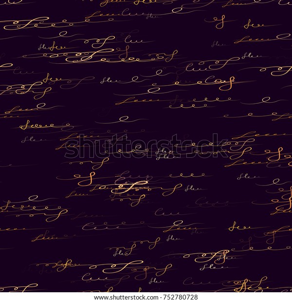 Calligraphic Print Design Gold Handwritten Signs Stock Vector (Royalty ...