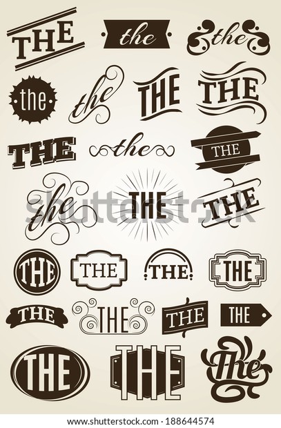 Calligraphic Text Decoration Set Word Numerous Stock Vector (Royalty ...