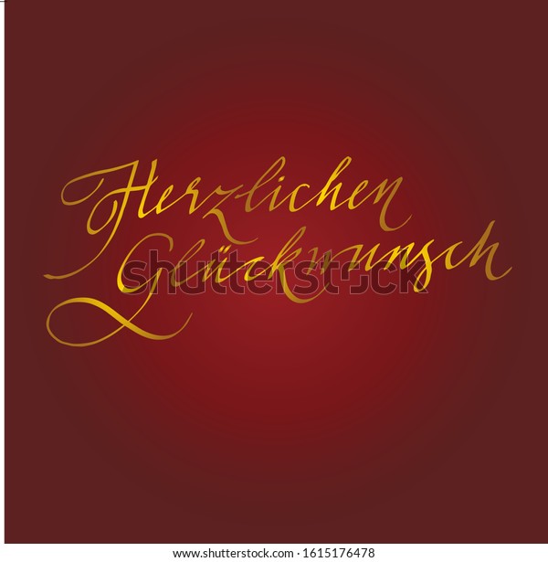 Calligraphic Text German Congratulations Banner Poster Stock Vector ...