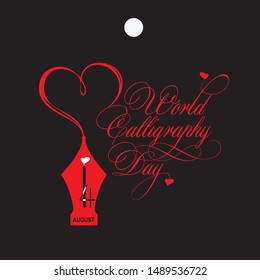 Calligraphic Text World Calligraphy Day Vector Stock Vector (Royalty ...
