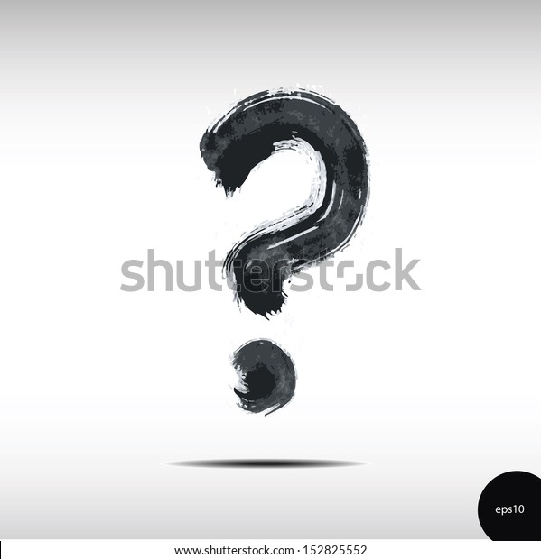 Calligraphic Watercolor Mark Question Stock Vector (Royalty Free ...