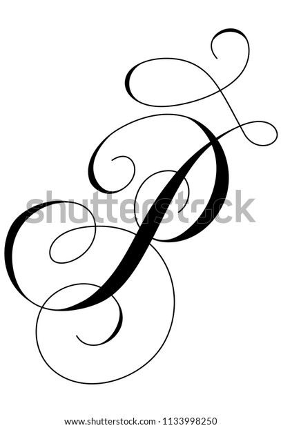 Calligraphy Alphabet Letter P Stock Vector (Royalty Free) 1133998250 ...