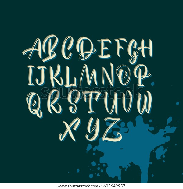 Calligraphy Alphabet Vector Great Lettering Calligraphy Stock Vector ...