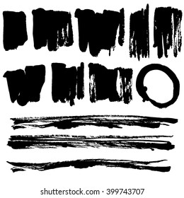 Calligraphy Brush Stroke Set Ink Vector Stock Vector (Royalty Free ...