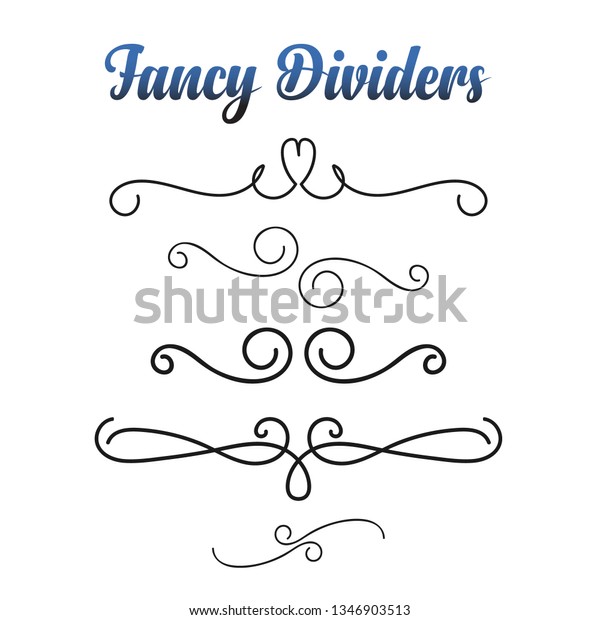 Calligraphy Fancy Dividers Hand Drawn Doodle Stock Vector (Royalty Free ...