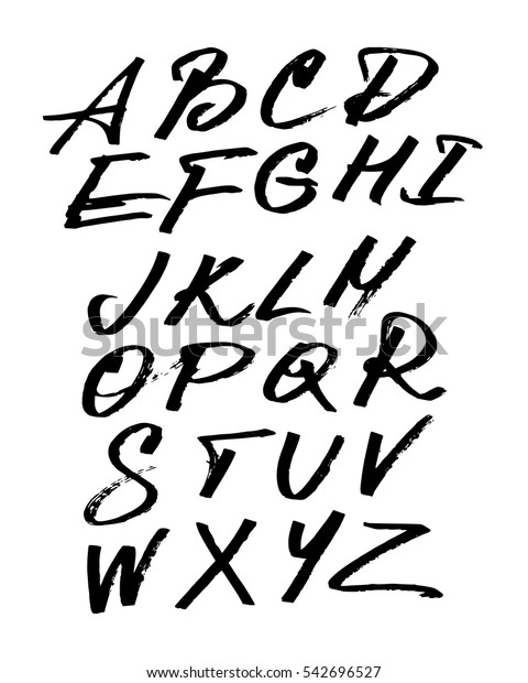 Calligraphy Font Latin Calligraphy Splashes Black Stock Vector (Royalty ...