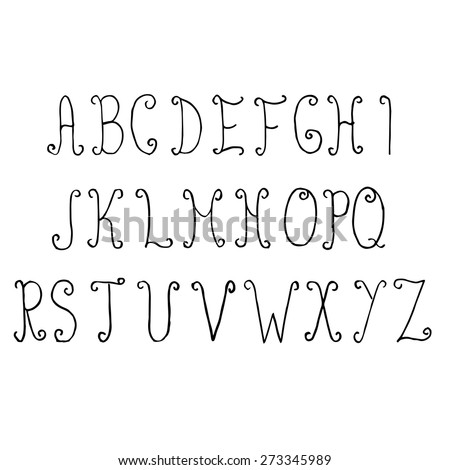 Calligraphy Fonts Vector Alphabet Hand Drawn Stock Vector (Royalty Free ...