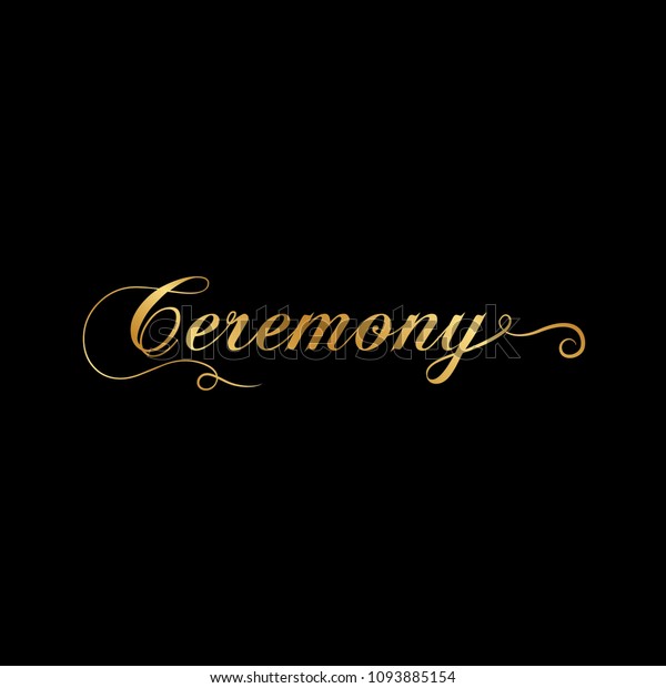 Calligraphy Gold Script Word Ceremony: vector de stock (libre de ...