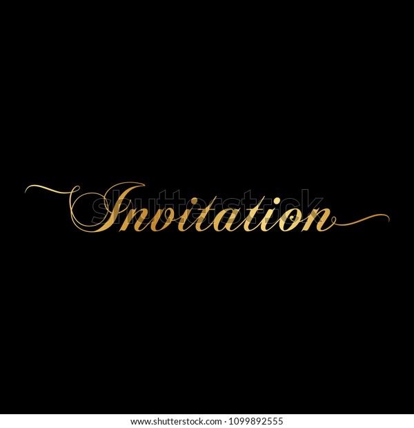 Calligraphy Gold Script Word Invitation Stock Vector (Royalty Free ...
