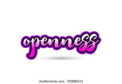 Calligraphy Hand Written Pink Openness Word Stock Vector (Royalty Free ...