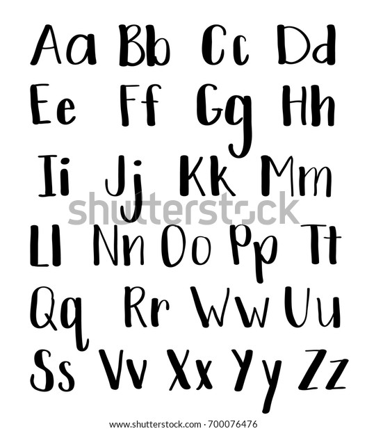 Calligraphy Handwritten Fonts Set Vector Letters Stock Vector (Royalty ...