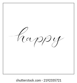 Calligraphy Handwritten Happu Vector Font Stock Vector (Royalty Free ...