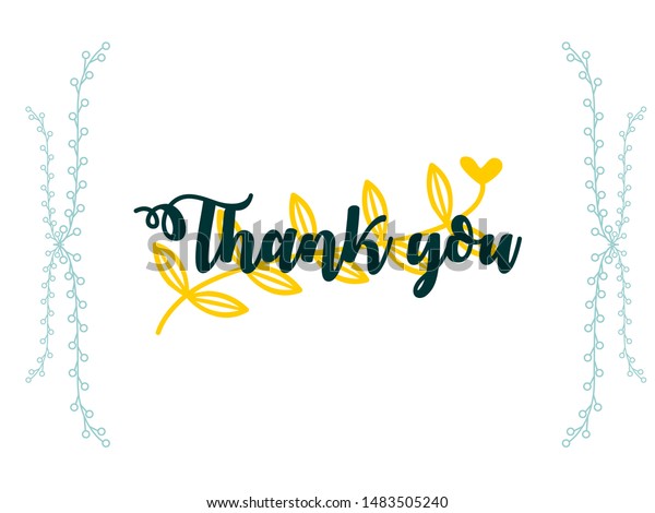 Calligraphy Handwritten Thank You Text Vintage Stock Vector (Royalty ...