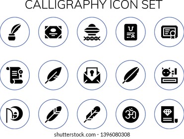 Calligraphy Icon Set 15 Filled Calligraphy Stock Vector (Royalty Free ...