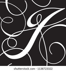 Calligraphy Initial Capital Letter J Stock Vector (Royalty Free) 1138723322