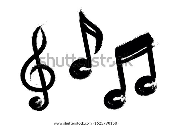 Calligraphy Ink Musical Symbols Notes Treble Stock Vector (Royalty Free ...