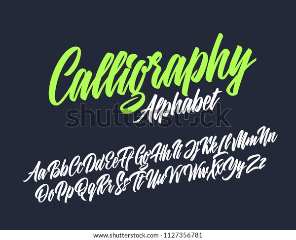 Calligraphy Lettering Font Vector Alphabet Stock Vector (Royalty Free ...