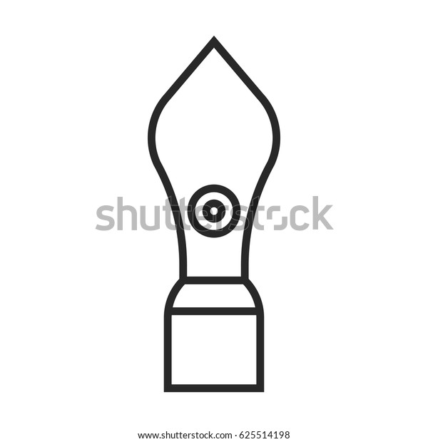 Calligraphy Pen Vector Icon Simple Outline Stock Vector (Royalty Free ...