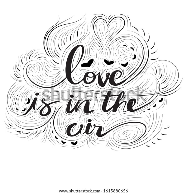 Calligraphy Romantic Lettering Set Calligraphy Postcard Stock Vector ...