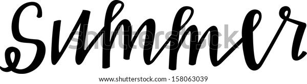 Calligraphy Summer Stock Vector (Royalty Free) 158063039 | Shutterstock