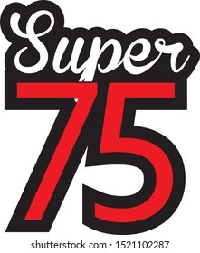 Calligraphy Super 75 Font Style 75th Stock Vector (Royalty Free ...