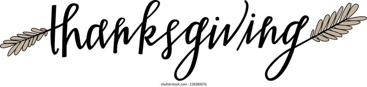 Calligraphy Thanksgiving Stock Vector (Royalty Free) 158380076 ...