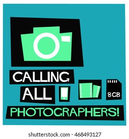 Calling All Photographers Flat Style Vector Stock Vector (Royalty Free) 468493130 | Shutterstock