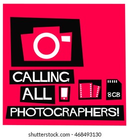 Calling All Photographers Flat Style Vector Stock Vector (Royalty Free ...
