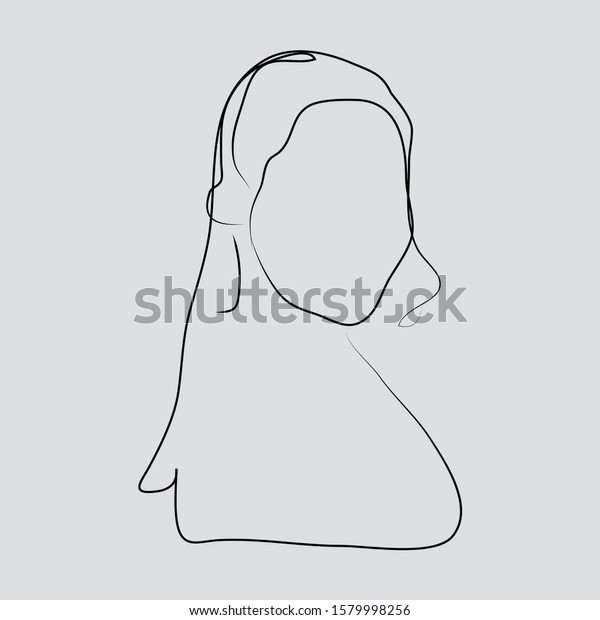 Calling Girl Isolated White Background Line Stock Vector (Royalty Free ...