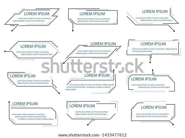 Callouts Signs Black Thin Line Set Stock Vector (Royalty Free ...