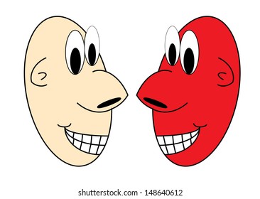 Calm Angry Cartoon Faces Stock Vector (Royalty Free) 148640612 ...