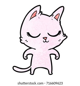 Calm Cartoon Cat Stock Vector (Royalty Free) 716609623