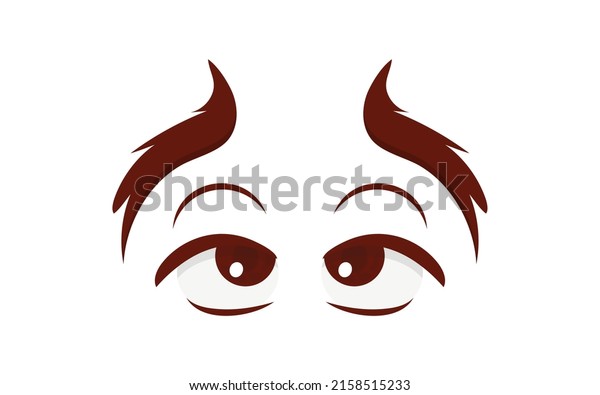 Calm Eyes Flat Style Isolated On Stock Vector (Royalty Free) 2158515233 ...