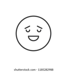 Calm Face Emoticon Outline Icon Linear Stock Vector (Royalty Free ...