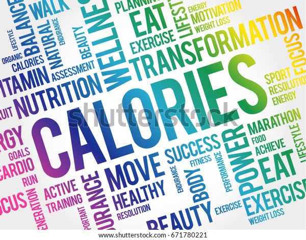 Calories Word Cloud Background Health Concept Stock Vector (Royalty ...