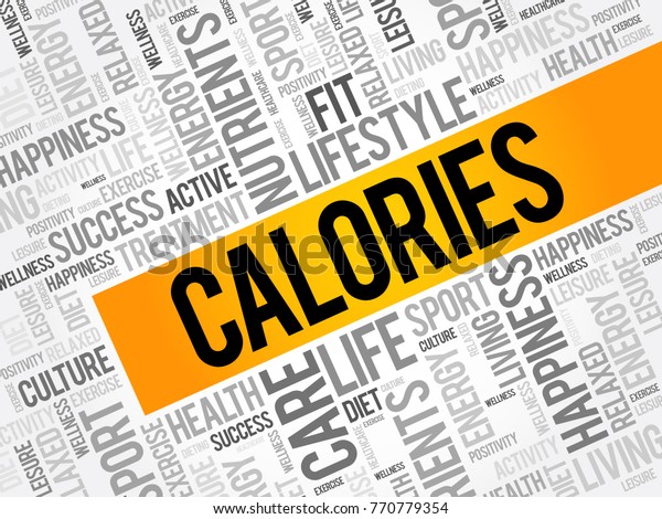 Calories Word Cloud Background Health Concept Stock Vector (Royalty ...