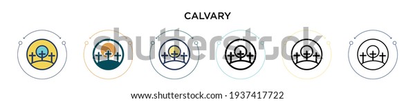Calvary Icon Filled Thin Line Outline Stock Vector (Royalty Free ...