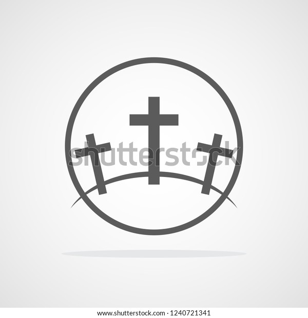 Calvary Symbol Circle Vector Illustration Gray Stock Vector (Royalty ...