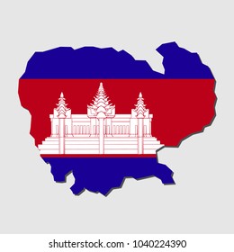 Sticker Outline Map Cambodia Flag Cambodia: เวกเตอร์สต็อก (ปลอดค่า ...