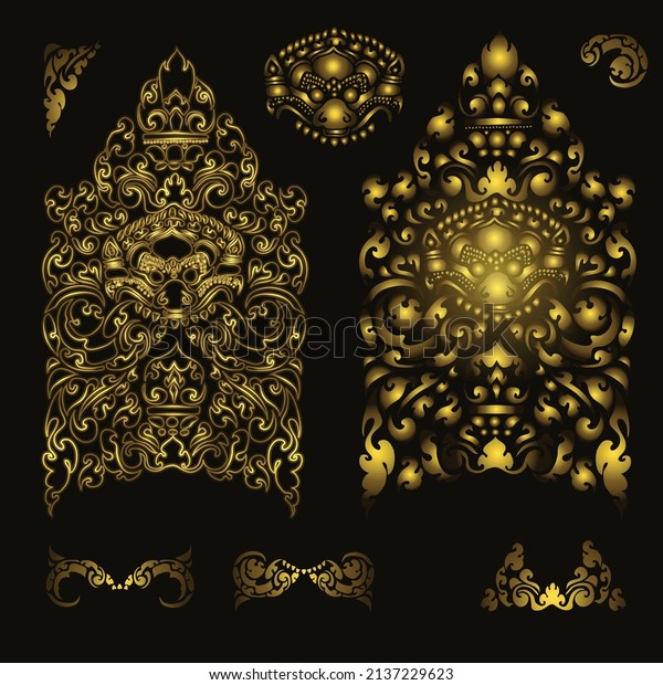 Cambodian Gold Traditional Pattern Background Vector Stock Vector ...