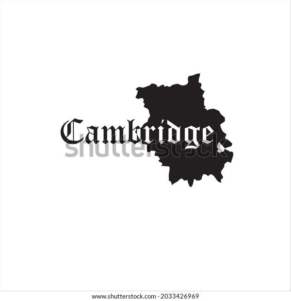 Cambridge Map Black Lettering Design On Stock Vector (Royalty Free ...